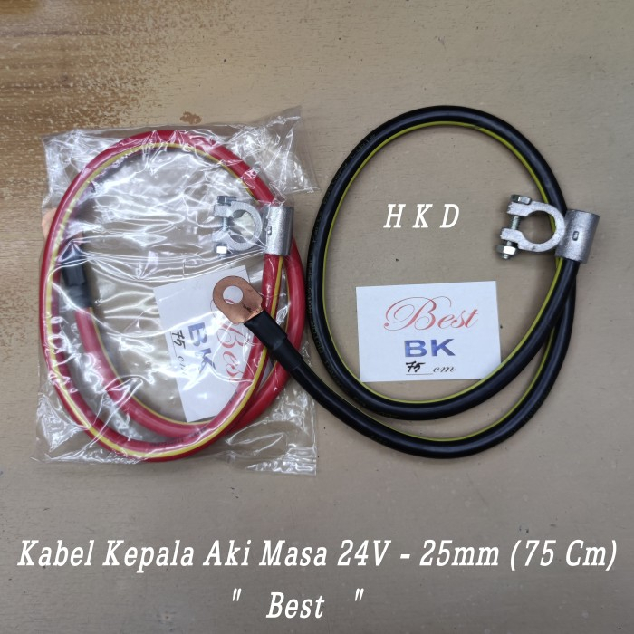 Jual Kabel Kepala Aki Accu Massa Mobil Ukuran 25mm/75cm (12V- 24V) Kabel grounding | Shopee ...