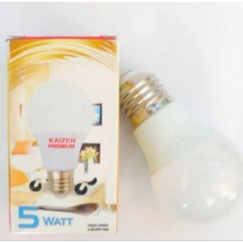 Jual bohlam lampu LED bulb 5Watt - Putih KAIZEN | Shopee Indonesia