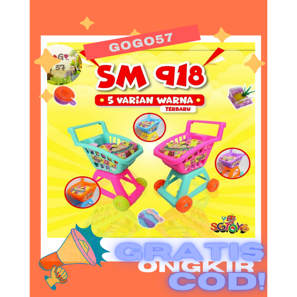 Jual SG TOYS SM 918 Trolley Supermarket Set Mainan Troli Belanja ...