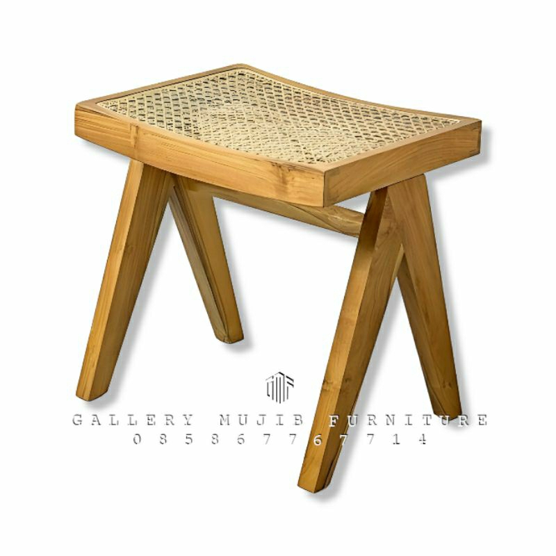 Jual stool rotan Minimalis Stool modern Kayu Jati kursi stool kekinian ...