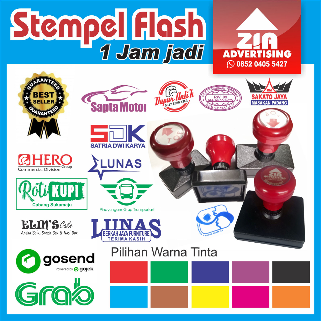 Jual Stempel otomatis 2 Warna murah costum free design | Shopee Indonesia