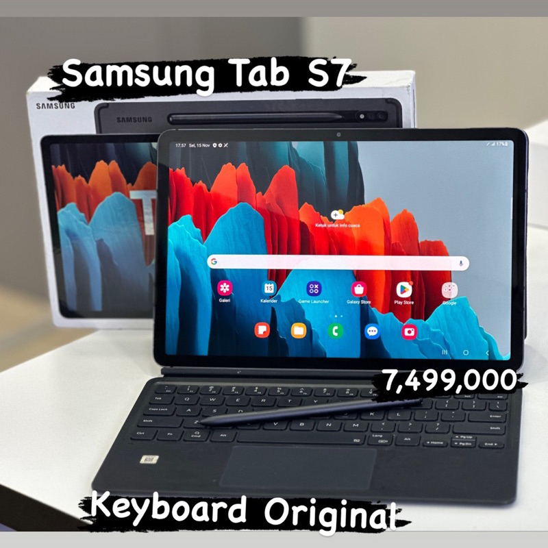 Jual Seken samsung tab s7 ram 6/128 with keyboard fullset | Shopee ...