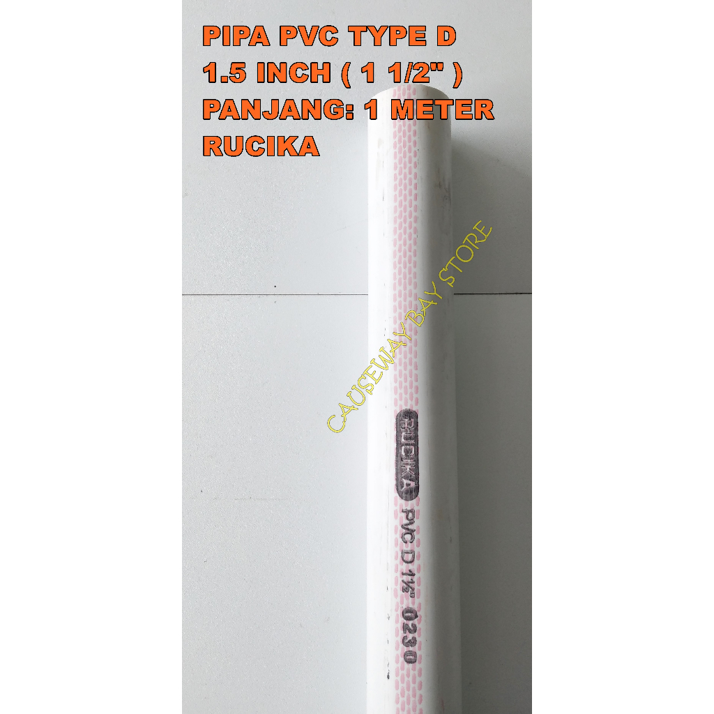 Jual PIPA PVC 1 1/2 INCH TYPE D PANJANG 1 METER RUCIKA PUTIH | Shopee ...
