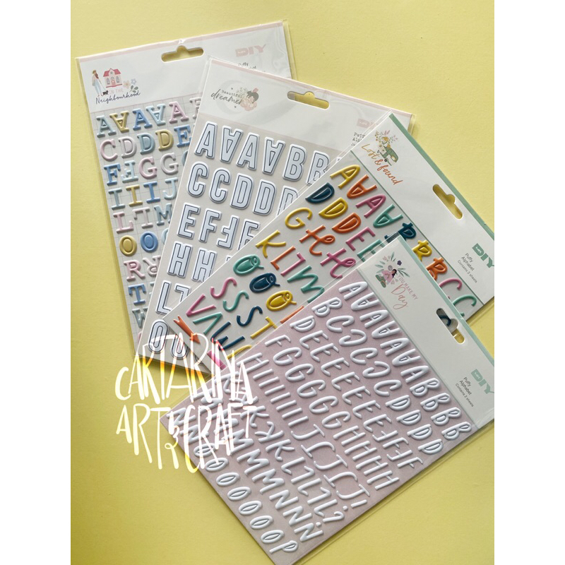 Jual Puffy Alphabet Sticker - stiker huruf/alfabet timbul scrapbook ...