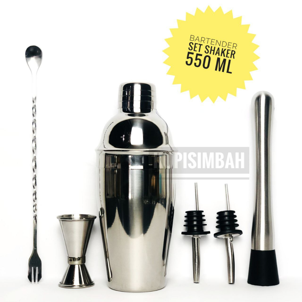 Jual Bartender Set Kit Shaker Stainless Steel Paket Alat Cocktail ...