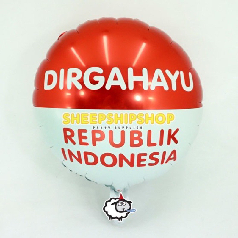 Jual [UNO] Balon FOIL BULAT DIRGAHAYU 45cm BESAR / HUT RI KEMERDEKAAN ...