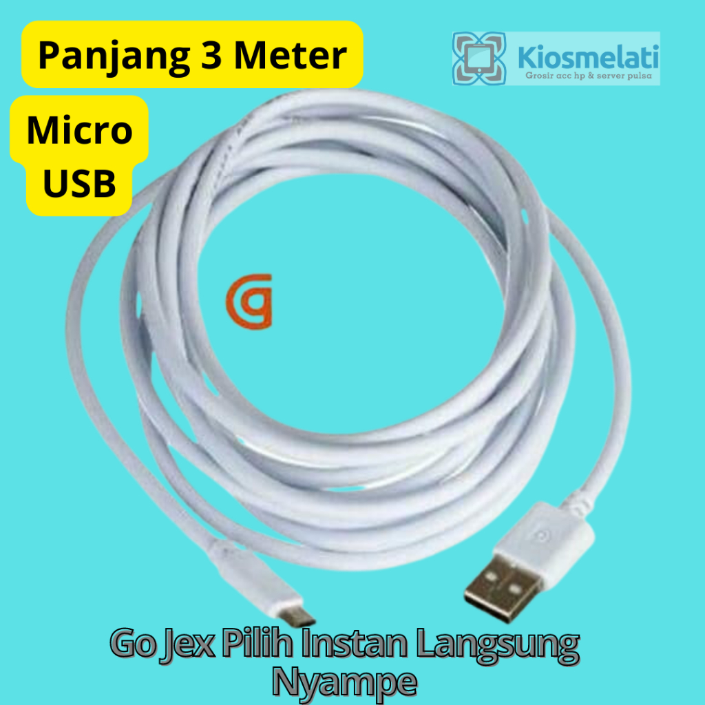 Jual Kabel Data universal 3 meter Cable USB kabel cas griffin Gepeng 3 Meter | Shopee Indonesia