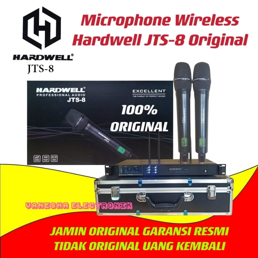 Jual Mic Wireless Hardwell JTS 8 Multi Channel Microphone - Hitam ...