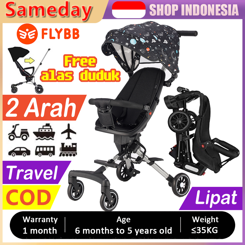 Jual FLYBB Magic Stroller Baby 2way Travel Lightweight Foldable Baby ...