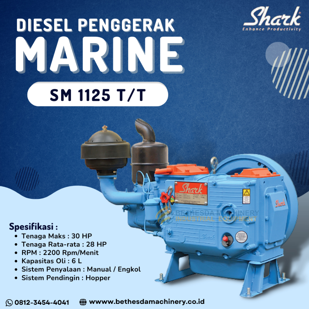 Jual Mesin Diesel Marine 28 Pk Shark SM 1125 - Marine 30 Hp SM1130 | Shopee Indonesia