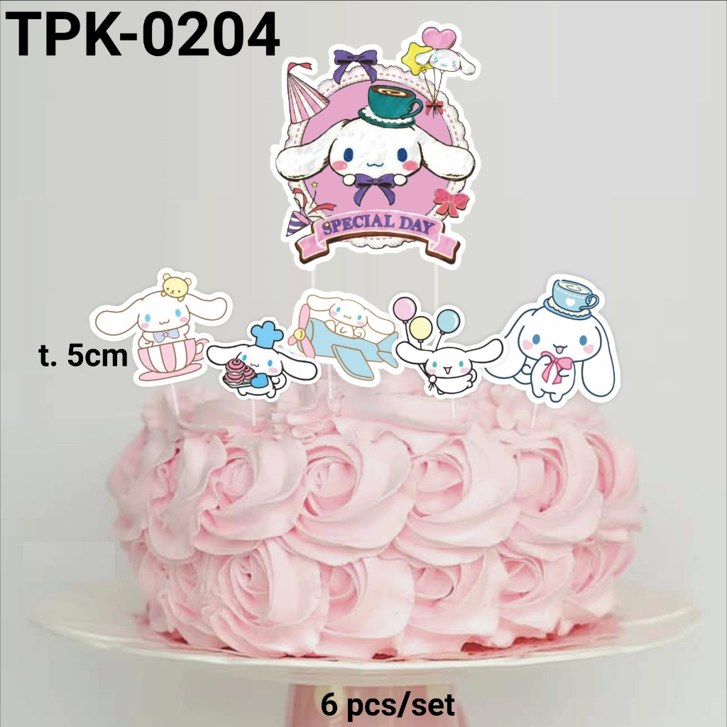 Jual TPK-0204 Topper kertas hiasan kue cupcake rabbit kelinci ...