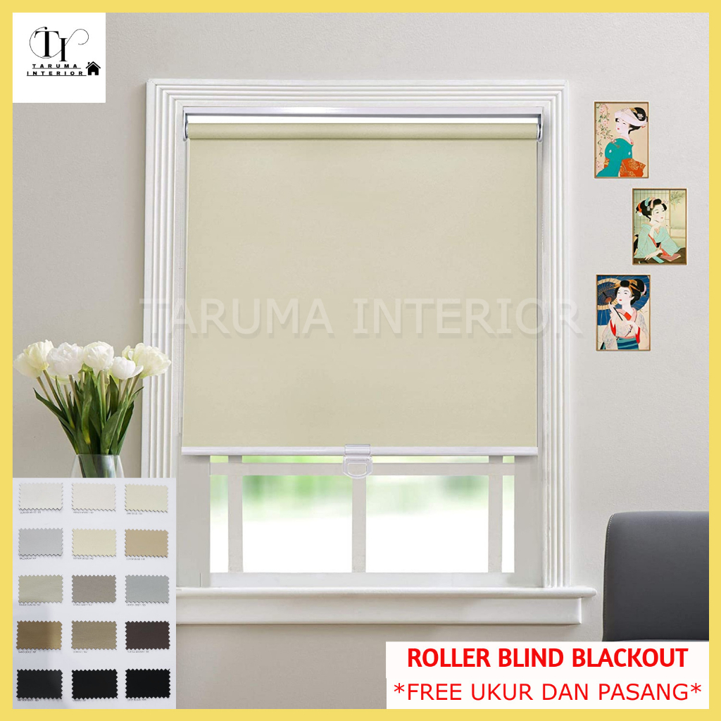 Jual ROLLER BLIND/GORDEN/TIRAI KREY BLACKOUT 100% Gelap Chain System ...
