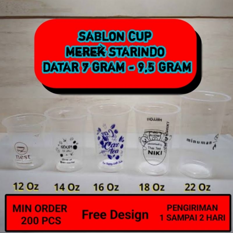 Jual SABLON CUP MERK STARINDO DATAR 12 OZ, 14 OZ, 16 OZ, 18 OZ, 22 OZ | Shopee Indonesia