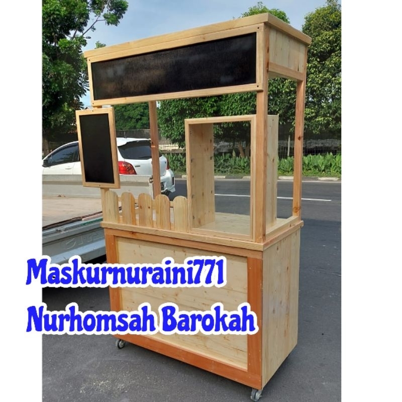 Jual Gerobak booth kayu minimalis | Shopee Indonesia