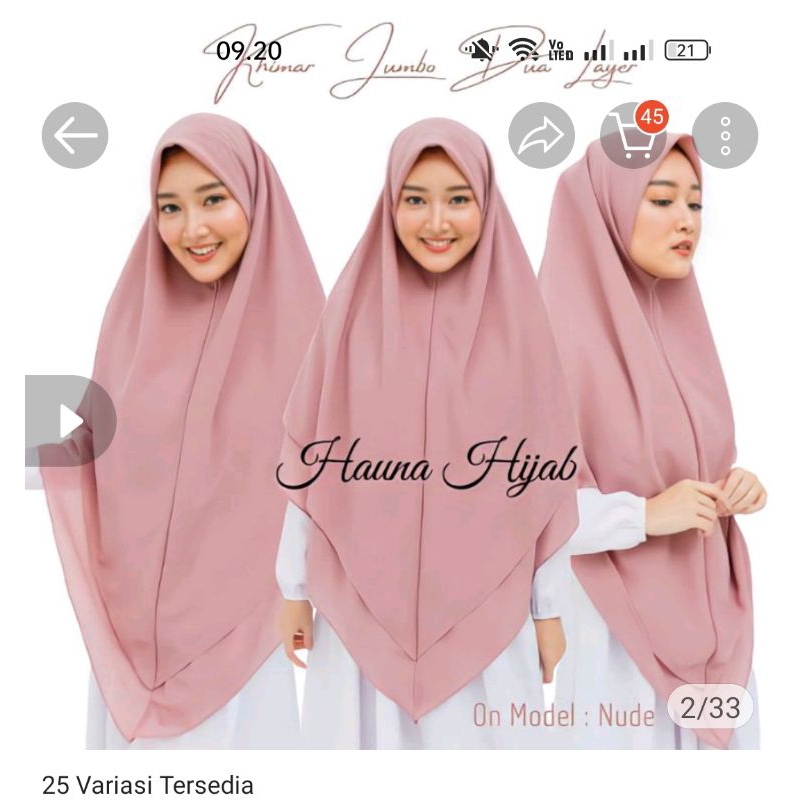 Jual Khimar Jumbo Dua Layar Segitiga Instan | Shopee Indonesia