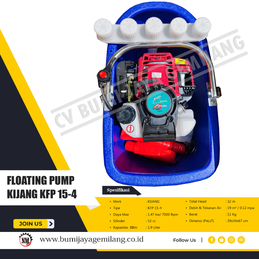 Jual POMPA AIR APUNG / FLOATING PUMP KIJANG KFP 15 - 4TAK | Shopee ...