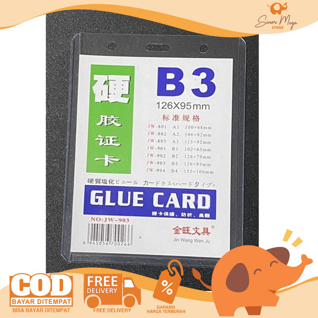 Jual ID Card Case Bening B3 126 x 95mm / Name Tag Plastik Mika Bening ...