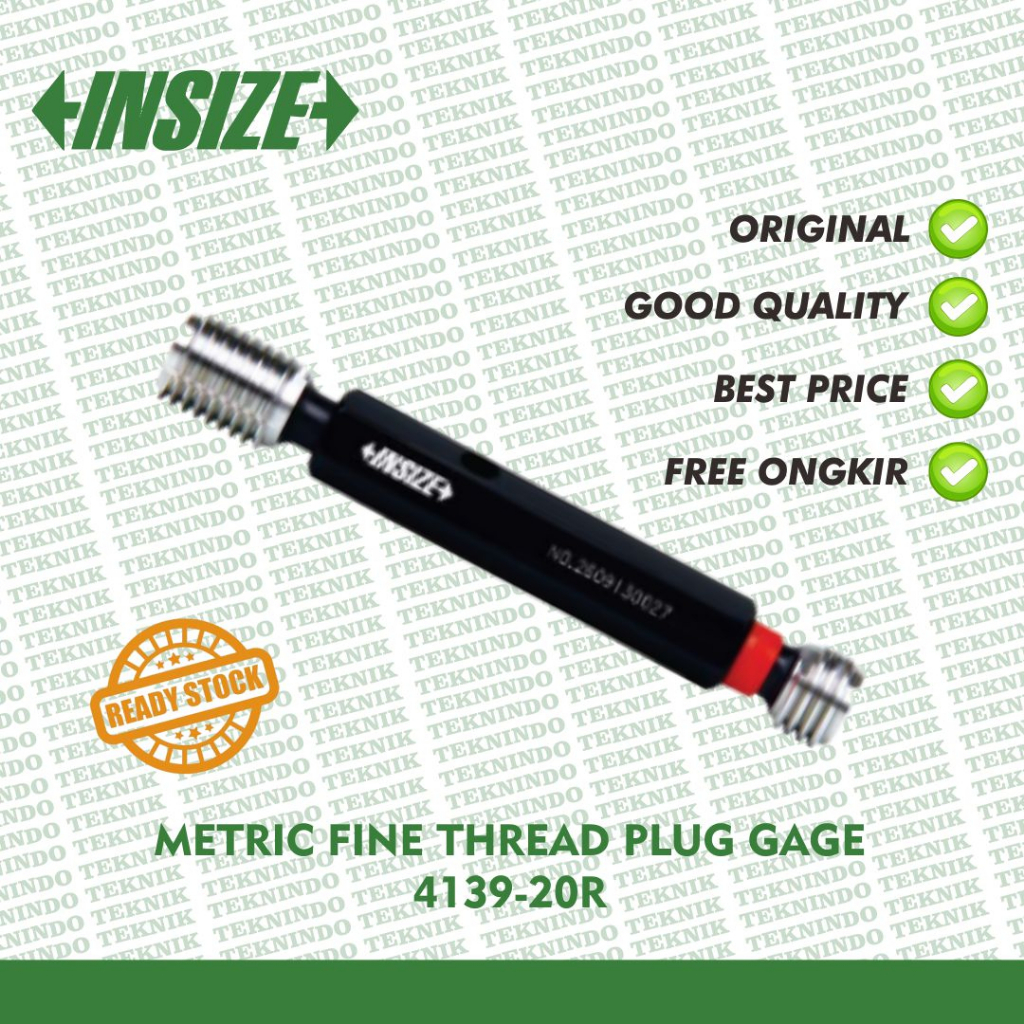 Jual Insize Metric Fine Thread Plug Gages M20x1.5 Type 4139-20R ...