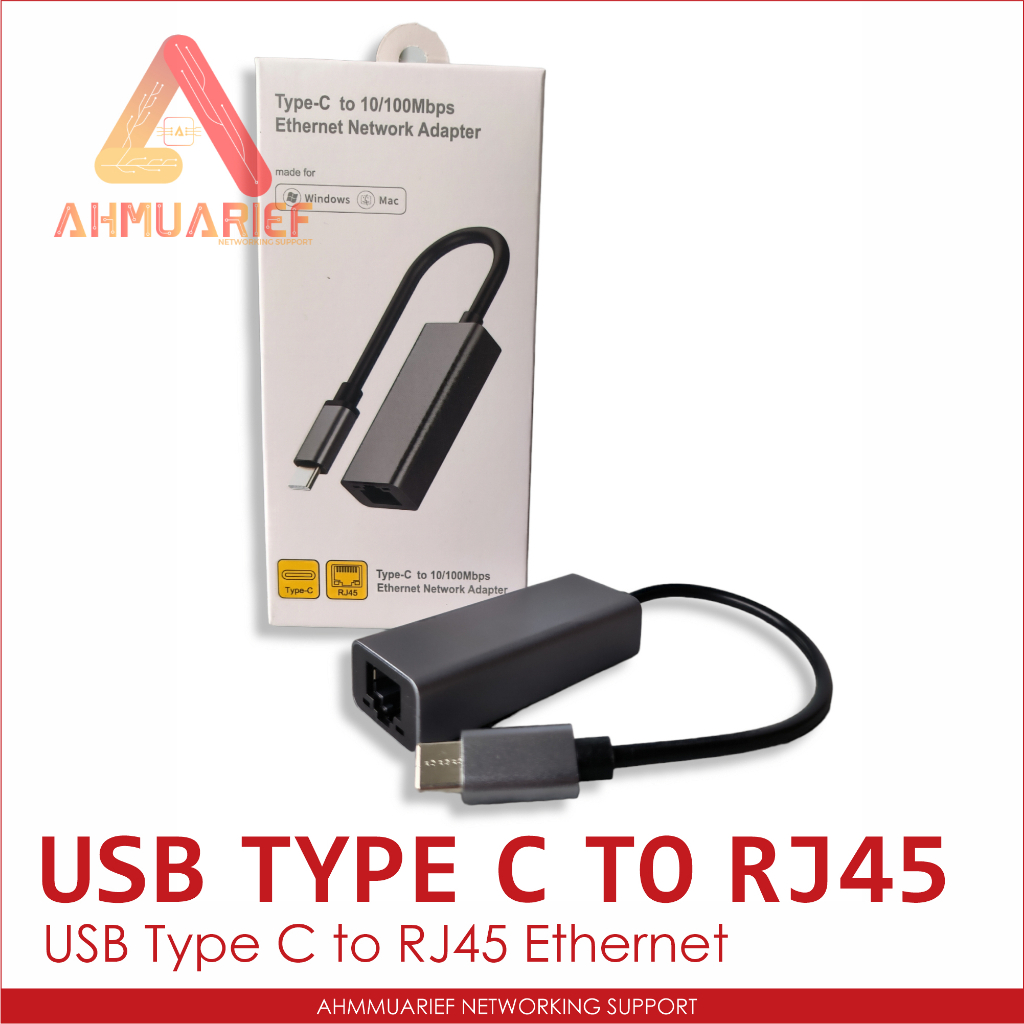 Jual CONVERTER USB TYPE C TO NETWORK LAN ETHERNET RJ45 ADAPTER UNTUK ...