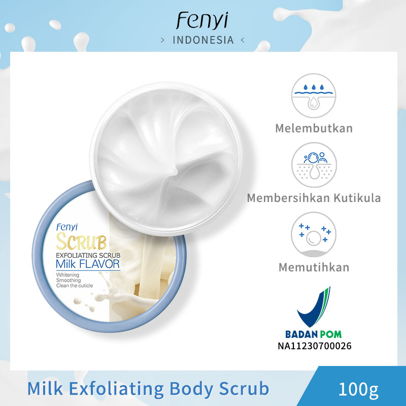 Jual BPOM Fenyi Milk Body Scrub Eksfoliasi Lengan dan Kaki Krim ...