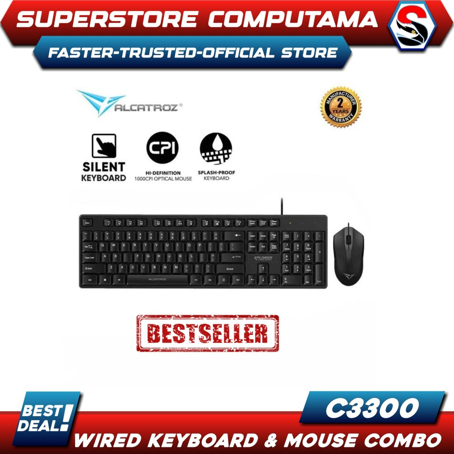 Jual Alcatroz Xplorer C3300 Silent Keyboard & Mouse Combo | Shopee ...