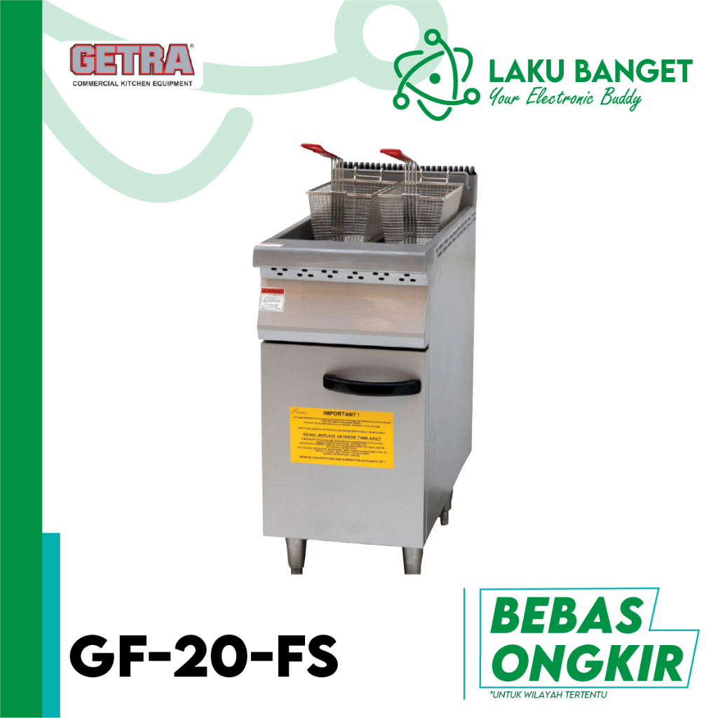 Jual Gas Deep Fryer 20 Liter with Thermostat Getra GF 20FS / Deep Fryer ...