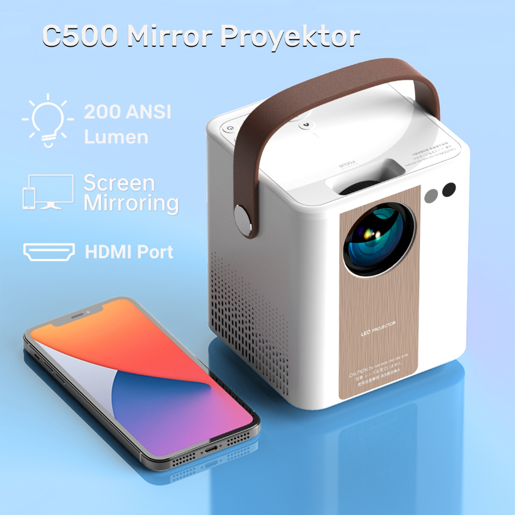 Jual QIAOLET 6500 Lumens Proyektor Mini Portable C500 Projector HD ...