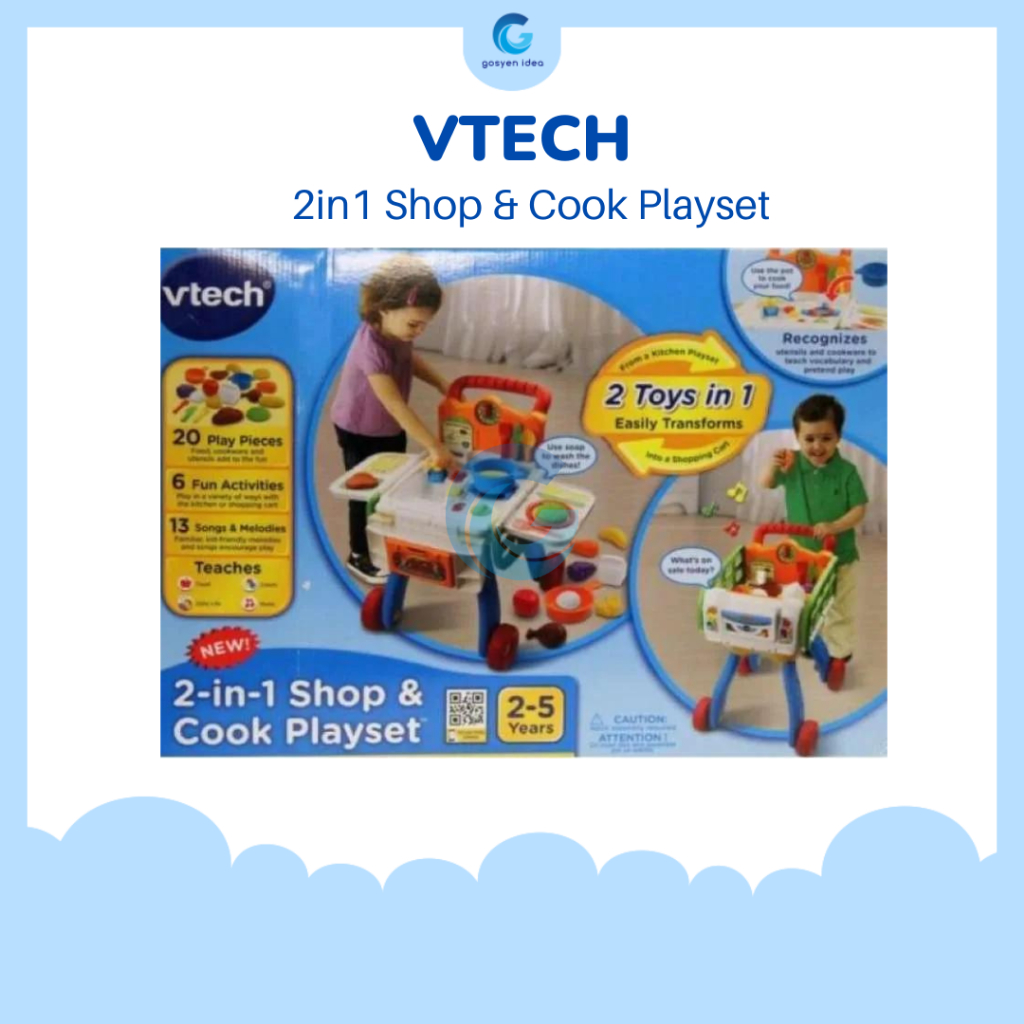 Jual Vtech 2in1 Shop & Cook Playset Kitchen 2 in 1 Mainan Anak | Shopee ...