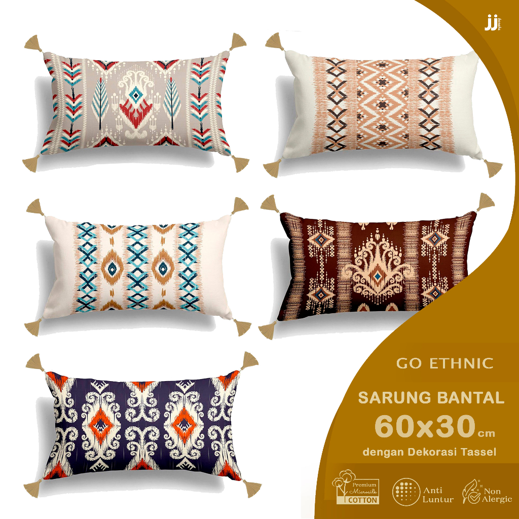 Jual SARUNG BANTAL SOFA PRINT 60X30 CM DENGAN TASSEL GANTUNG MOTIF GO ...
