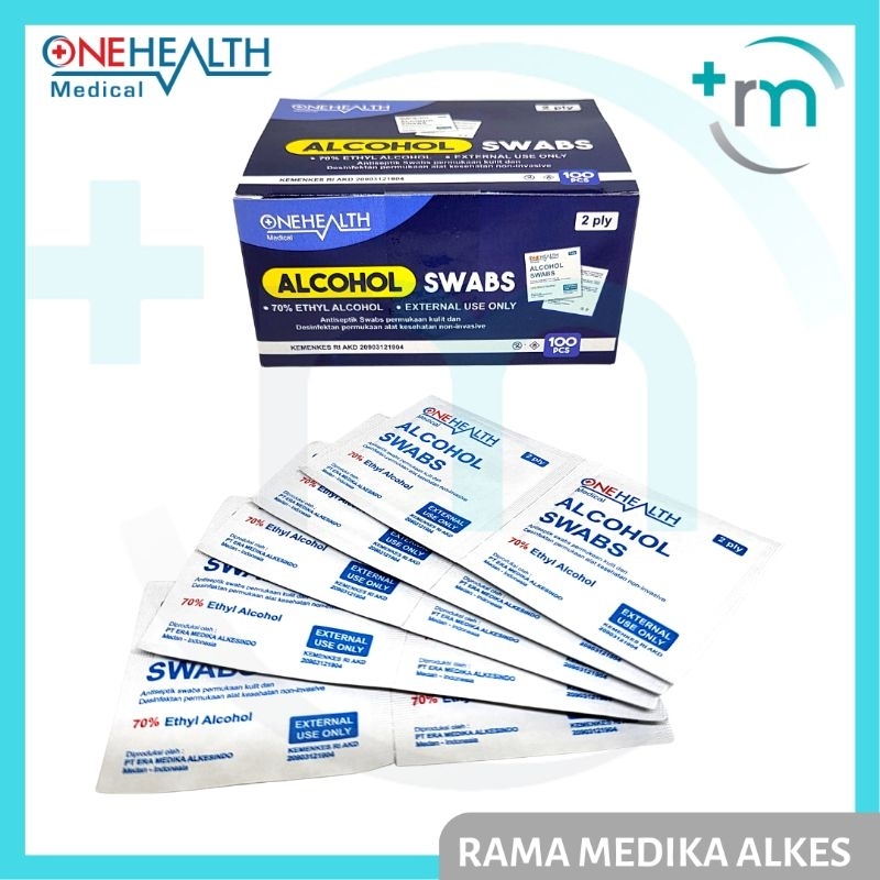 Jual Alcohol swab one swabs 2 ply Onemed Onehealth | Kapas Alkohol ...