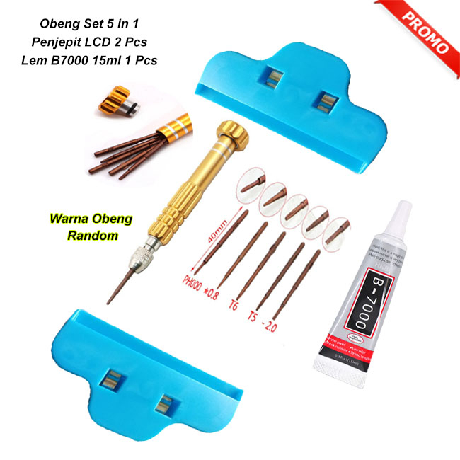Jual Obeng Set HP 5 in 1 Lem LCD B7000 15ml 2 Pcs Penjepit LCD | Shopee Indonesia