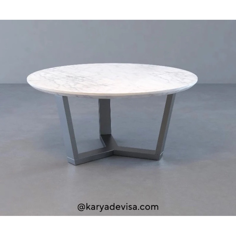 Jual meja tamu bulat marmer / round table marble steel | Shopee Indonesia