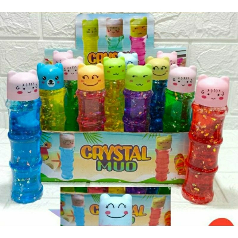 Jual mainan slime clear bening dan rainbow 300 gram / slem slaim sleme ...