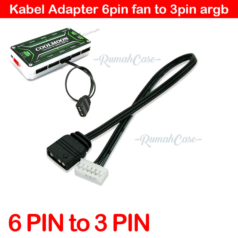 Jual Kabel Adapter ARGB Fan 4pin / 6pin to 3pin 5v mobo led strip kipas ...