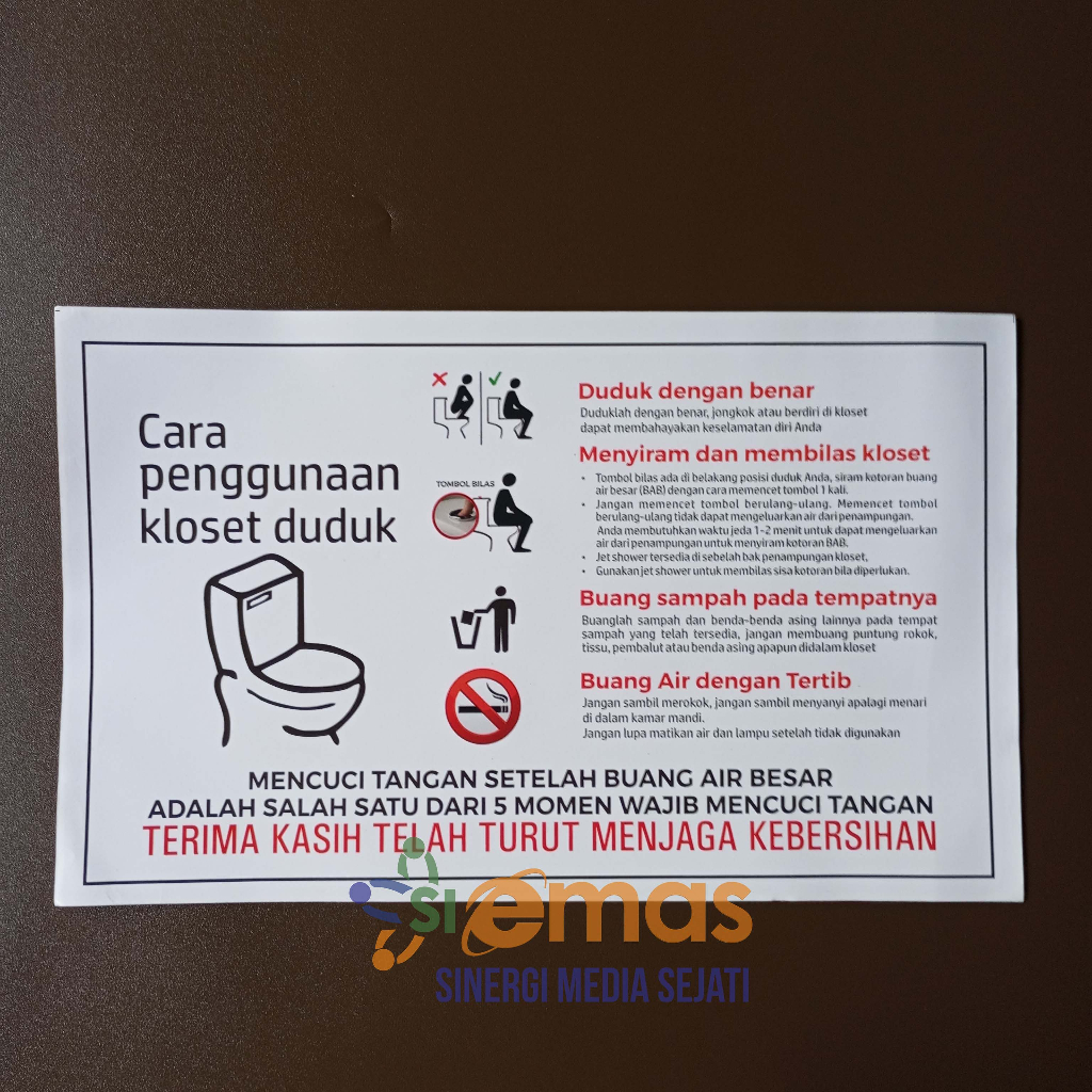 Jual Stiker Cara Penggunaan Closet Duduk | Sticker Cara Penggunaan ...
