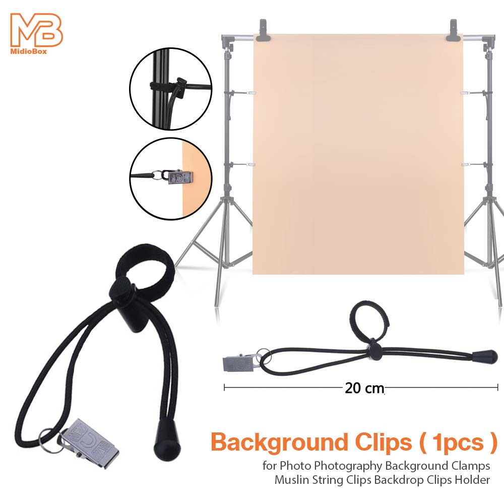 Jual Midio Background Clamp Elastic String Backdrop Holder Clip ...