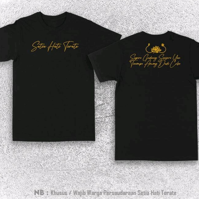 Jual KAOS PSHT MOTIF SIMPEL tulisan emas gold-KAOS PSHT RAJA TEGA ...