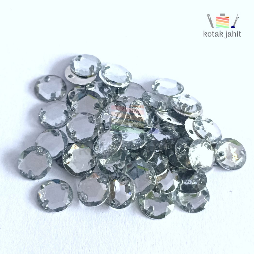 Jual (10 gram) manik manik-manik mote monte bulat diamond jahit/tempel ...