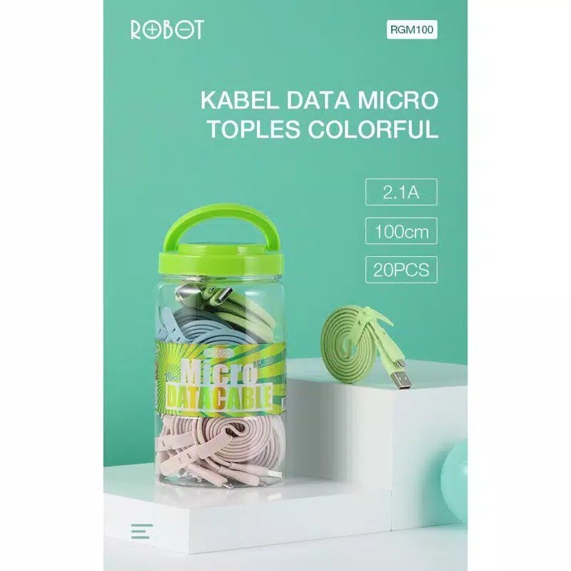 Jual Kabel Data Robot (RGM) (RGL) (RGC) 2.1A 100cm (1 pcs ) | Shopee ...