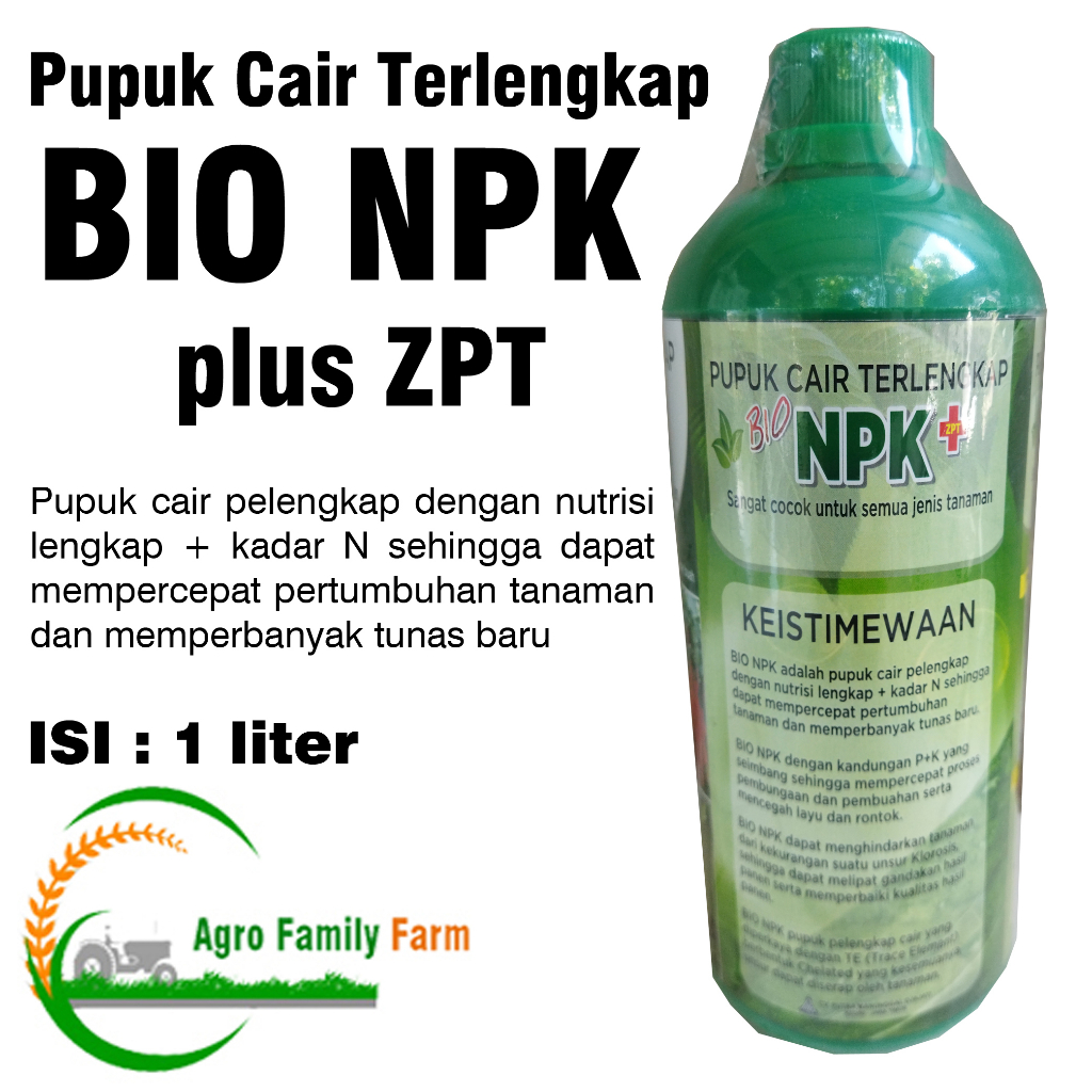 Jual Pupuk Cair BIO NPK plus ZPT 1 liter sangat cocok untuk semua jenis tanaman | Shopee Indonesia