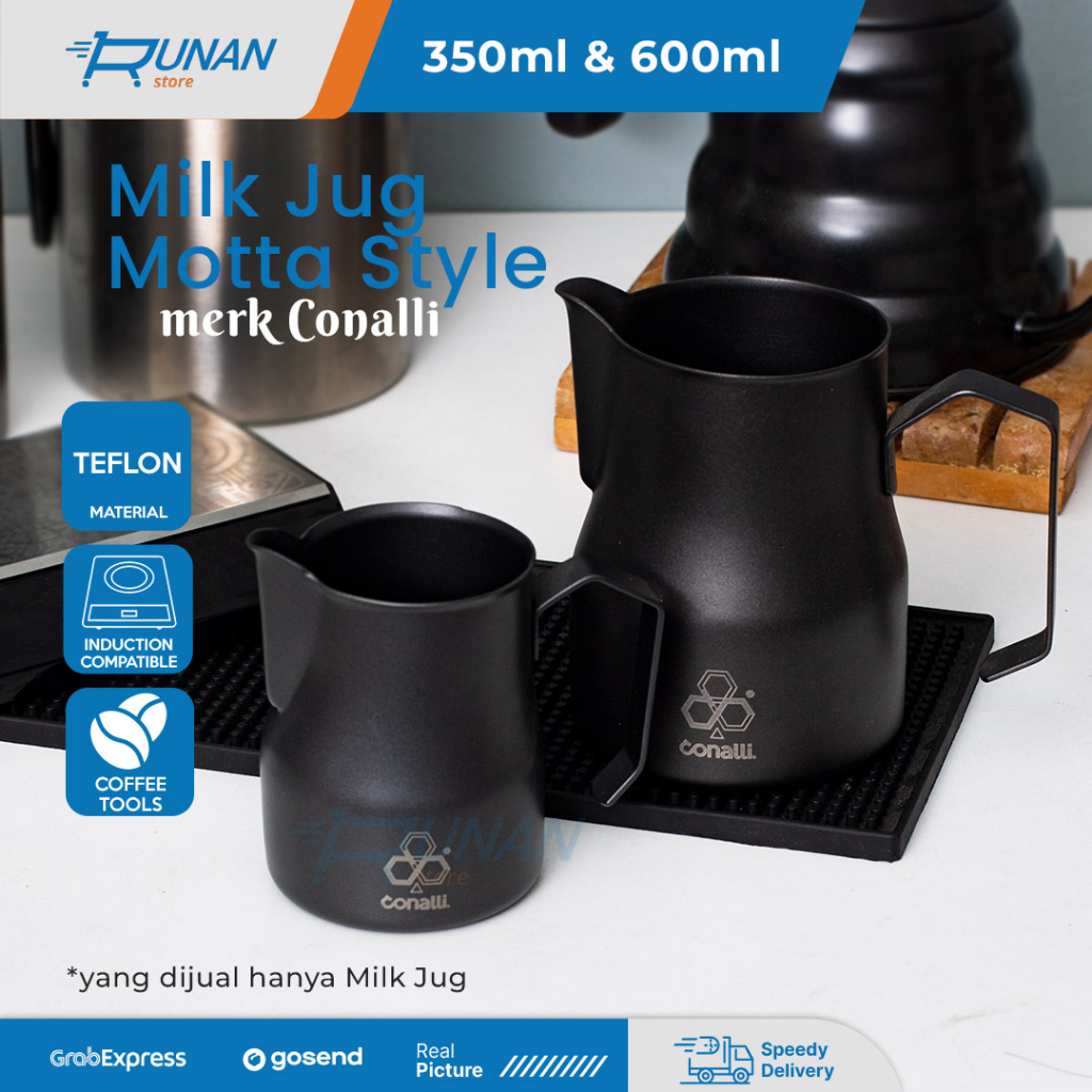 Jual Milk Jug Motta Style 350 ml Conalli Teflon 600ml Jug Susu Latte ...