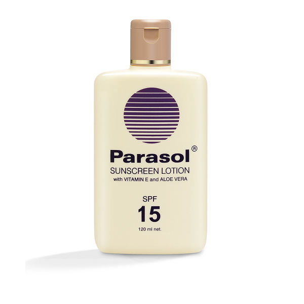 Jual Parasol Sunscreen Lotion SPF 15 dengan Vit E dan ALoevera 120 ML ...