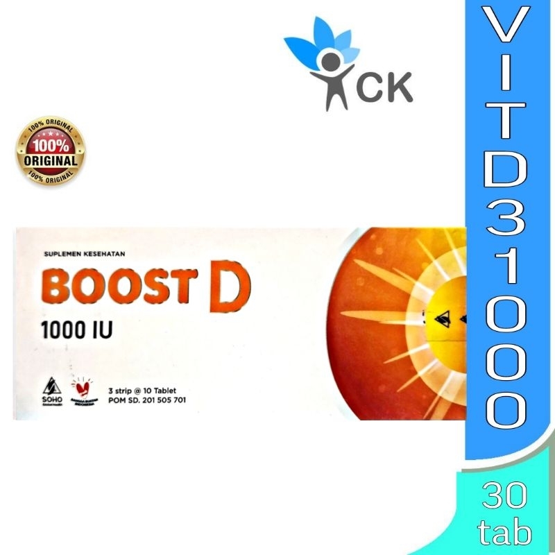 Jual SOHO BOOST D 1000 IU BOX ISI 30 suplemen makanan vitamin d3 1000 ...
