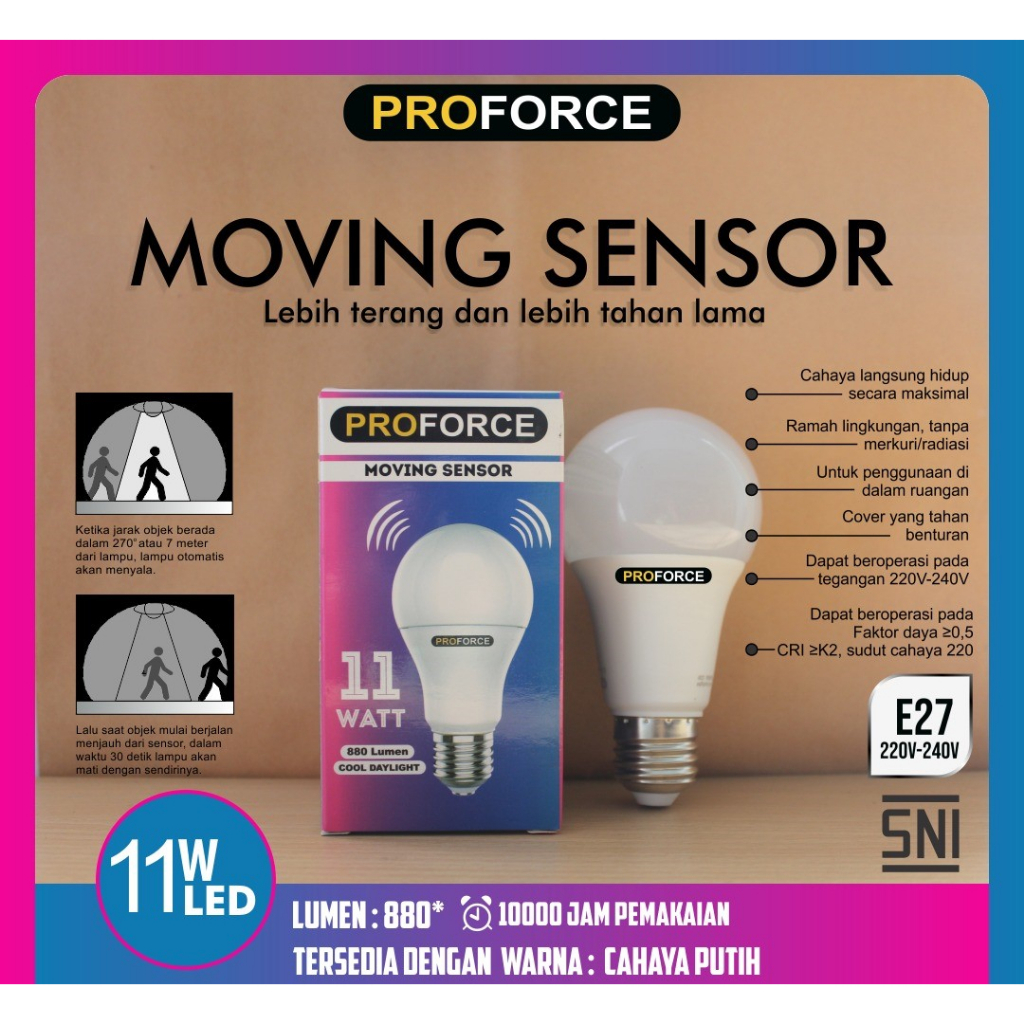 Jual Lampu LED Sensor Gerak / Motion Sensor 9W / 11W | Shopee Indonesia