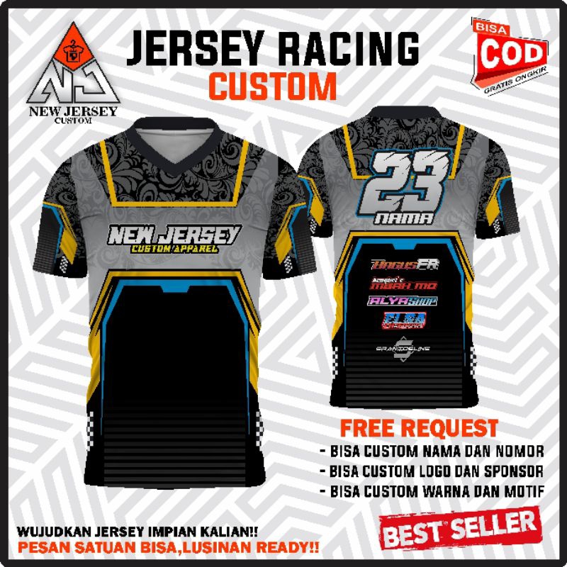 Jual Jersey Racing Custom Nama Dan Nomor | Shopee Indonesia