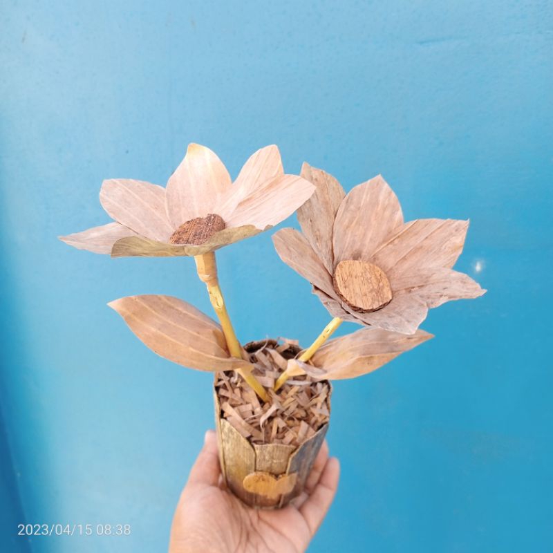 Jual kerajinan pelepah pisang prakarya daun pisang bunga dari daun ...