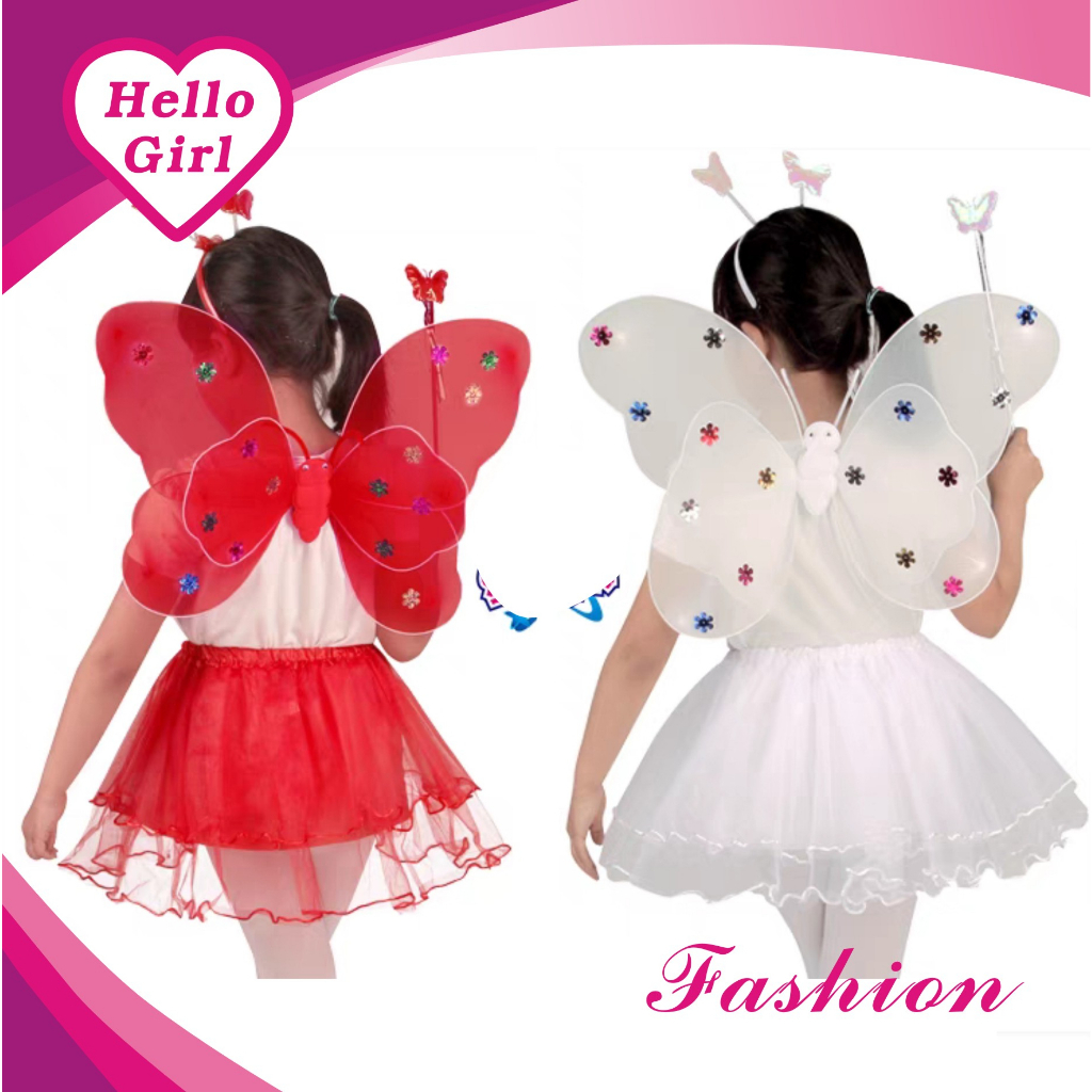 Jual (Hello Girl)B100 Kostum Anak Anak Rok Sayap,Tongkat Dan Rok Tutu ...