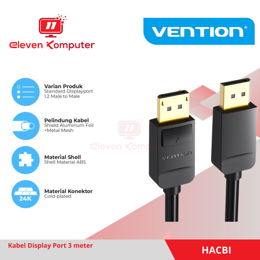 Jual Vention Kabel Displayport 4K 60Hz untuk Monitor - HAC | Shopee ...