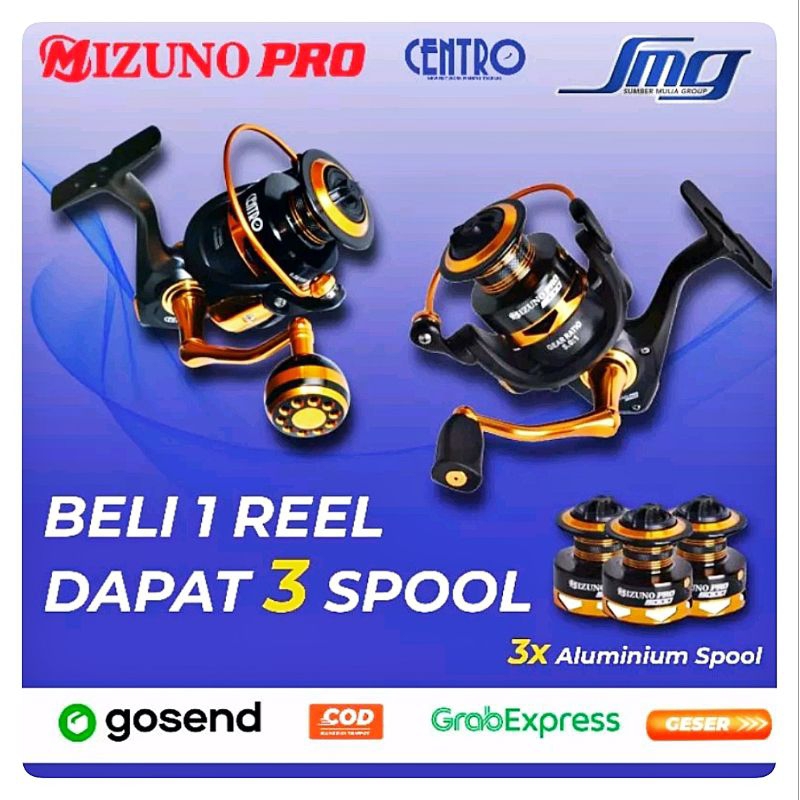 Jual Reel Untuk Mancing Kolam dan Laut CENTRO MIZUNO PRO PLUS Free 3 ...