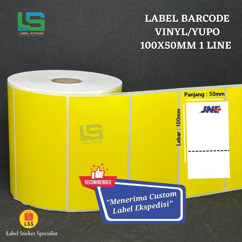 Jual Label Vinyl 100X50 MM Label Yupo Kuning 10X5 CM Isi 1000 PCS ...